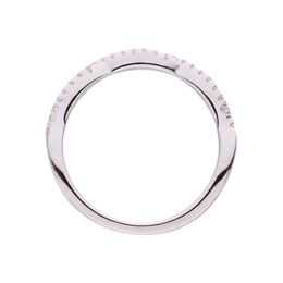 Silberring Jobo "Ring geflochten gekreuzt" Gr. 50, silber 925, Fingerringe, Damen, 50, Silber 925 (Sterlingsilber), Silberring, 925 Silber rhodiniert mit 40 Zirkonia