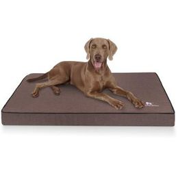 Knuffelwuff Orthop&auml;dische Hundematte Nantucket aus Velours mit Handwebcharakter braun XXL
