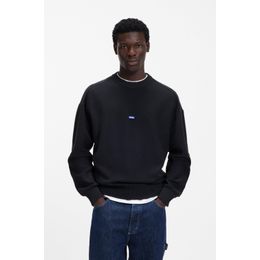 Strickpullover Hugo, Herren, Gr. L, navy410, Strick, Obermaterial: 100% Baumwolle, unifarben, relaxed fit normal, Rundhals, B&uuml;ndchen, Pullover Strickpullover, Relaxed Fit, Rundhalsausschnitt, softe Strickqualit&auml;t