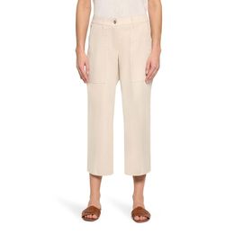 Stoffhose Betty Barclay "Damen unifarben", Damen, Gr. 36, Normalgr&ouml;&szlig;en, beige, Obermaterial: 70% Baumwolle, 26% Polyester, 4% Elasthan, straight fit 3/4-L&auml;nge, Hosen Stoffhose