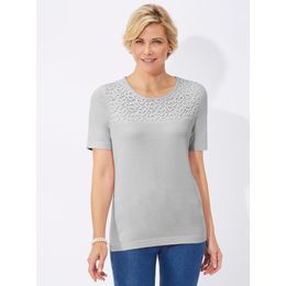 Spitzenshirt CLASSIC "Shirt", Damen, Gr. 40, grau, 50% Baumwolle, 50% Modal, unifarben, Rundhals, Shirts