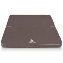 Knuffelwuff Faltbare Reisematte Orthop&auml;disch Roanoke aus Laser gestepptem Kunstleder braun/ grau XL