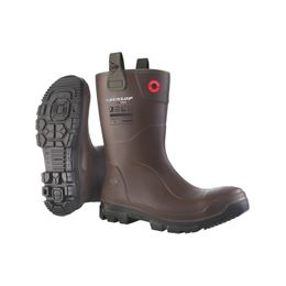 Gummistiefel Dunlop "Rig Pro", Damen, Gr. 37, braun (dunkelbraun), Obermaterial: 100% Textilmaterial TEXMAT., Schuhe Gummistiefel