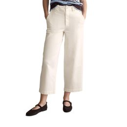 Marc O'Polo Chinohose MARC O'POLO DENIM "aus Organic-Cotton-Lyocell-Stretch", Damen, Gr. L, Normalgr&ouml;&szlig;en, creamy wei&szlig;, Twill, Obermaterial: 81% Baumwolle, 18% Lyocell, 1% Elasthan. Futter: 100% Baumwolle, unifarben, loose fit kn&ouml;chelfrei, Hosen Chinohose