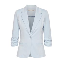 Blusenblazer Fransa "Blazer FRZABLAZER", Damen, Gr. L, blau (cashmere blau), Obermaterial: 74% Polyester PES. 22% Viskose CV. 4% Elasthan EL., Blazer Blusenblazer