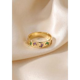 Fingerring Jobo "Ring Schmetterling" Gr. 56, vergoldet, Fingerringe, Damen, 56, Silber 925 (Sterlingsilber), Fingerring, 925 Silber vergoldet mit 24 Zirkonia
