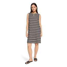 Sommerkleid Betty Barclay "Damen ohne Arm", Damen, Gr. 36, Normalgr&ouml;&szlig;en, schwarz, beige, Obermaterial: 55% Leinen, 45% Viskose, Basic schmal kurz, Rundhals, Kleider Sommerkleid