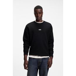 Sweatshirt Hugo "Naviu", Herren, Gr. L, schwarz (schwarz005), Sweatware, Obermaterial: 100% Baumwolle, unifarben, regular fit h&uuml;ftlang, Rundhals, B&uuml;ndchen, Sweatshirts Sweatshirt, mit R&uuml;ckendruck