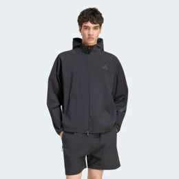 Kapuzensweatshirt adidas Sportswear "M Z.N.E. WV FZ", Herren, Gr. L, schwarz, Obermaterial: 85% Polyamid, 15% Elasthan, normal, Rundhals, angesetztes B&uuml;ndchen, Sweatshirts