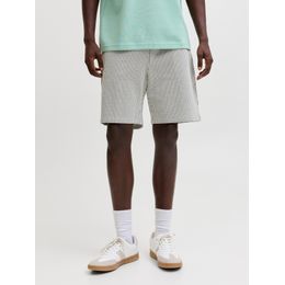 Jack & Jones Shorts JACK & JONES "JPSTKARL MAY JOGGER SHORTS REG RET", Herren, Gr. L, N-Gr, cloud dancer stripes:crocodile, Web, Obermaterial: 70% Baumwolle, 29% Polyester, 1% Elasthan, gestreift, Hosen Shorts, Baumwollmischung