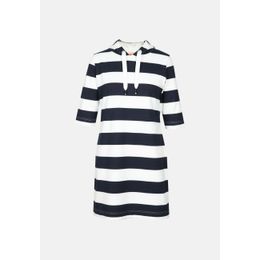 Minikleid SALZHAUT "Kurzes Kleid (Mini) BIERGEN", Damen, Gr. L, EURO, blau (navy sanftes wei&szlig;), Obermaterial: 92% Baumwolle CO. 8% Elasthan EL., Kleider Minikleid