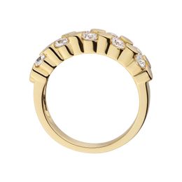 Fingerring Jobo "Ring" Gr. 50, vergoldet, Fingerringe, Damen, 50, Silber 925 (Sterlingsilber), Fingerring, 925 Silber vergoldet mit 10 Zirkonia