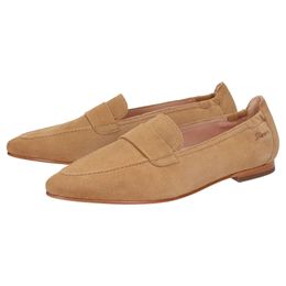 Slipper Sioux "Hokulani-700", Damen, Gr. 37.5 (UK 4 1/2), braun (hellbraun), Obermaterial: 100% Ziegenveloursleder GOVL. 50% Rindsleder Leather cow. 50% Gummi rubber., Schuhe Slipper