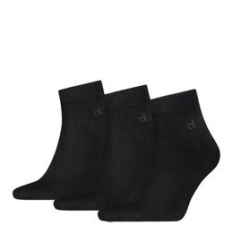 Kurzsocken Calvin Klein "CK MEN QUARTER", Damen, Gr. 39-42, schwarz, Baumwollmischung, normal, Socken, Rippenb&uuml;ndchen, Cotton-Mix, elastisch