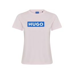 T-Shirt Hugo "Classic Tee", Damen, Gr. L, light, pastel pink 687, Single Jersey, Obermaterial: 100% Baumwolle, k&ouml;rpernah normal, Rundhals, abgesteppte Kante, Shirts T-Shirt, mit Rundhals, Logodruck