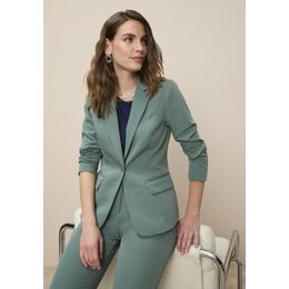 Kurzblazer Tamaris "mit figurbetonter Passform", Damen, Gr. 44, gr&uuml;n (salbei), Web, Obermaterial: 93% Polyester, 7% Elasthan, unifarben, figurbetont h&uuml;ftlang, Blazer Kurzblazer, in Trendfarben - mit passender Hose