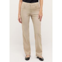 Straight-Jeans Angels "Lara", Damen, Gr. 44, L&auml;nge 28, beige (sand used), Denim/Jeans, Obermaterial: 89% Baumwolle, 8% Polyester, 3% Elasthan, Jeans Straight-Jeans, Wide Leg