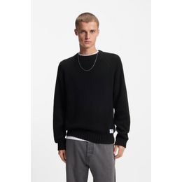 Strickpullover Hugo "Sonnee", Herren, Gr. M, schwarz001, Strick, Obermaterial: 100% Baumwolle, unifarben, relaxed fit normal, Rundhals, Rippstrickb&uuml;ndchen, Pullover Strickpullover