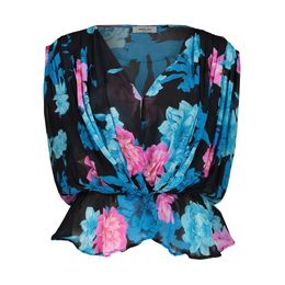 Replay Blusentop in Schwarz/ Rosa/ T&uuml;rkis - 68% | Gr&ouml;&szlig;e S | Damen-tops