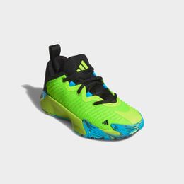 Basketballschuh adidas Performance "Adidas Initiation J", M&auml;dchen, Gr. 38, lucid lemon, core schwarz, lucid aquamarine, Textil, Schuhe, f&uuml;r Kinder & Jugendliche