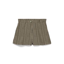 V&eacute;ro Moda Shorts VERO MODA "VMROSIE MW SHORT SHORTS NOOS", Damen, Gr. L, N-Gr, silber mink stripes:schwarz pinstripes, Web, Obermaterial: 85% Viskose, 15% Leinen, gestreift, kurz, Hosen Shorts, Viskosemischung, mit Leinen, regular waist, teil-elastisches B&uuml;ndchen