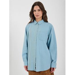 Blusentop NORR "NORR Shirt Drama", Damen, Gr. 36, light blau denim, Obermaterial: 100% Baumwolle, Blusen Blusentop