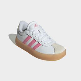 Sneaker adidas Sportswear "VL COURT 3.0", Kinder, Gr. 33, ftwwht, blipnk, alumin, Leder, Synthetik, Schuhe Sneaker, inspiriert vom Design des adidas samba, f&uuml;r Kinder & Jugendliche