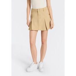 Minirock Hugo "Rundale", Damen, Gr. 40, open beige 280, Twill, Obermaterial: 100% Baumwolle, unifarben, mini, R&ouml;cke Minirock, mit Falten, Mid Waist