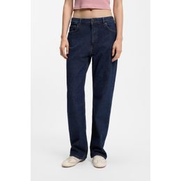 Straight-Jeans Hugo "Elyah", Damen, Gr. 31, L&auml;nge 32, navy 410, Denim/Jeans, Obermaterial: 99% Baumwolle, 1% Elasthan, unifarben, straight fit lang, Jeans Straight-Jeans, mit extra L&auml;nge, Mid Rise