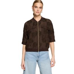Jackenblazer Zero "Damen mit Fledermaus&auml;rmeln", Damen, Gr. 34, chocolate plum, Obermaterial: 90% Polyester, 10% Elasthan. Futter: ohne Futter, unifarben, l&auml;ssig geschnitten normal, Rundhals, Blazer, Stickerei