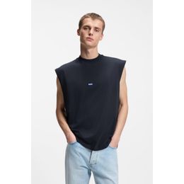 T-Shirt Hugo "Navertz", Herren, Gr. M, dunkelblau405, Single Jersey, Obermaterial: 100% Baumwolle, regular fit h&uuml;ftlang, Rundhals, Shirts T-Shirt, mit Hugo-Label