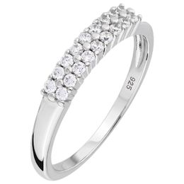 Silberring Jobo "Ring Fingerring" Gr. 50, silber 925, Fingerringe, Damen, 50, Silber 925 (Sterlingsilber), Silberring, 925 Silber rhodiniert mit 18 Zirkonia