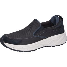 Waldl&auml;ufer Slipper WALDL&Auml;UFER "H-PABLO", Herren, Gr. 8,5 (42,5), dunkelblau, Textil, Veloursleder, unifarben, Schuhe Slipper, Slip-on Sneaker, Schlupfschuh in Komfortweite H (= sehr weit)