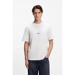 T-Shirt Hugo "Nieros", Herren, Gr. XXL, open wei&szlig;121, Single Jersey, Obermaterial: 100% Baumwolle, regular fit h&uuml;ftlang, Rundhals, eingesetzt normaler Saum, Shirts T-Shirt, mit Logo-Patch