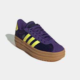 Plateausneaker adidas Sportswear "VL COURT BOLD J", M&auml;dchen, Gr. 35,5, collegiate lila, hi, res gelb, silber metallic, Synthetik, Textil, Schuhe Plateausneaker, f&uuml;r Kinder & Jugendliche
