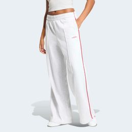 Sporthose adidas Sportswear "W CP PT", Damen, Gr. M, N-Gr, light grau heather, active maroon, normal, gr., Obermaterial: 55% Baumwolle, 36% Polyester, 9% Viskose, Hosen Sporthose