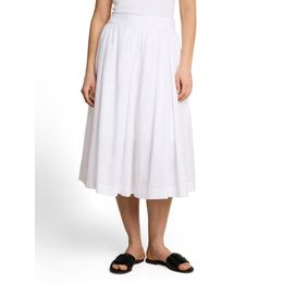 Faltenrock Tom Tailor, Damen, Gr. 40, wei&szlig;, Web, Obermaterial: 100% Baumwolle, unifarben, normal 3/4-L&auml;nge, R&ouml;cke, Sommerrock mit Rei&szlig;verschluss