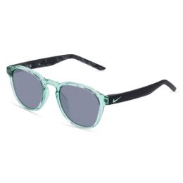 Nike SMASH DZ7382 | Kinder-Sonnenbrille | Fassung: Vollrand, Panto, Kunststoff, Gr&uuml;n Transparent | Glasfarbe: Grau Spiegel Silber