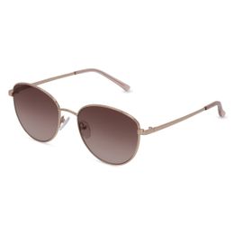 Fielmann BD 481 SUN CL | Damen-Sonnenbrille | Fassung: Vollrand, Quadratisch, Edelstahl, Rose Gold | Glasfarbe: Braun Verlaufend