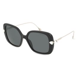 Swarovski SK6011 | Damen-Sonnenbrille | Fassung: Vollrand, Quadratisch, Acetat, Schwarz | Glasfarbe: Grau