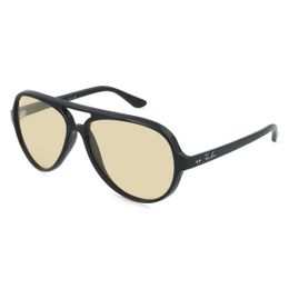 Ray-Ban RB4125 CATS 5000 | Herren-Sonnenbrille | Fassung: Vollrand, Pilot, Kunststoff, Schwarz | Glasfarbe: Gelb