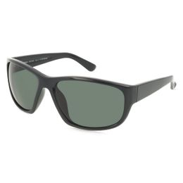 Fielmann LD 037 SUN CL MICHAEL | Herren-Sonnenbrille | Fassung: Vollrand, Quadratisch, Acetat Spritzguss, Schwarz Gl&auml;nzend | Glasfarbe: Gr&uuml;n