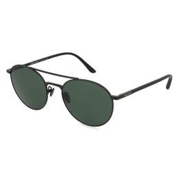 Giorgio Armani 0AR6156 | Herren-Sonnenbrille | Fassung: Vollrand, Rund, Edelstahl, Schwarz Matt | Glasfarbe: Gr&uuml;n