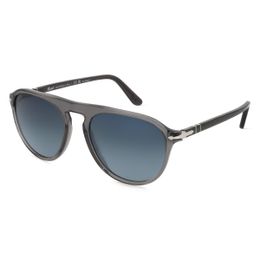 Persol 0PO3302S | Unisex-Sonnenbrille | Fassung: Vollrand, Pilot, Acetat, Grau Transparent | Glasfarbe: Blau Verlaufend