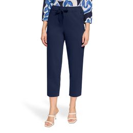 BETTY & CO Stoffhose BETTY & CO "Damen mit elastischem Bund", Damen, Gr. 36, Normalgr&ouml;&szlig;en, dunkelblau, Obermaterial: 76% Baumwolle, 20% Polyamid, 4% Elasthan, gerade 7/8-L&auml;nge, Hosen Stoffhose