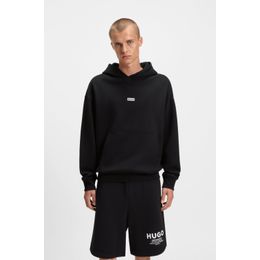 Hoodie Hugo "Nazardo", Herren, Gr. XXL, schwarz (schwarz005), Sweatware, Obermaterial: 100% Baumwolle, relaxed fit normal, Rundhals, Rippb&uuml;ndchen, Sweatshirts Hoodie