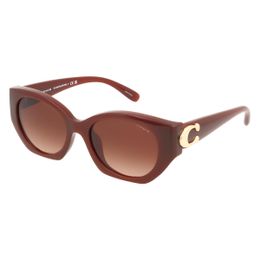 Coach HC8407U CW194 | Damen-Sonnenbrille | Fassung: Vollrand, Oval, Kunststoff, Braun | Glasfarbe: Braun Verlaufend