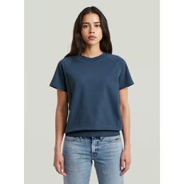 G-Star Raw T-Shirt G-STAR "Raglan T-Shirt", Damen, Gr. L, rank blau gd, Obermaterial: 95% Baumwolle, 5% Elasthan, Shirts T-Shirt