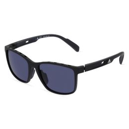 Adidas SP0035 | Herren-Sonnenbrille | Fassung: Vollrand, Quadratisch, Kunststoff, Schwarz Matt | Glasfarbe: Violett