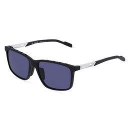 Adidas SP0050 | Unisex-Sonnenbrille | Fassung: Vollrand, Quadratisch, Kunststoff, Schwarz Matt | Glasfarbe: Violett